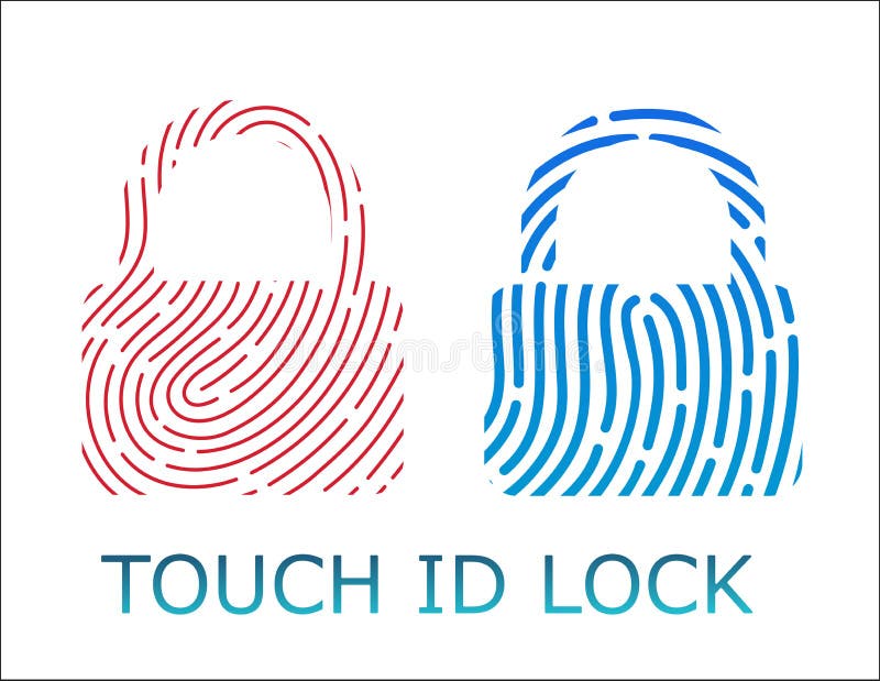 Touch Fingerprint Id Lock App Vector Illustration Stock Vector ...