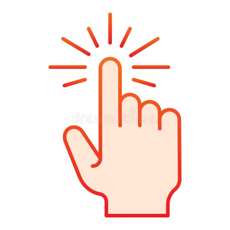 Touch Flat Icon. Cursor Vector Illustration Isolated on White Stock ...