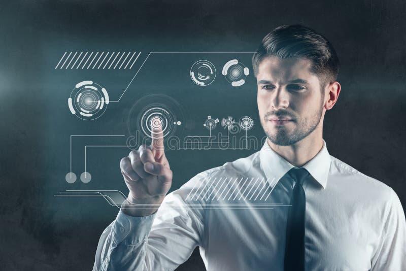 Touch the future. stock illustration. Illustration of ideas - 69630344