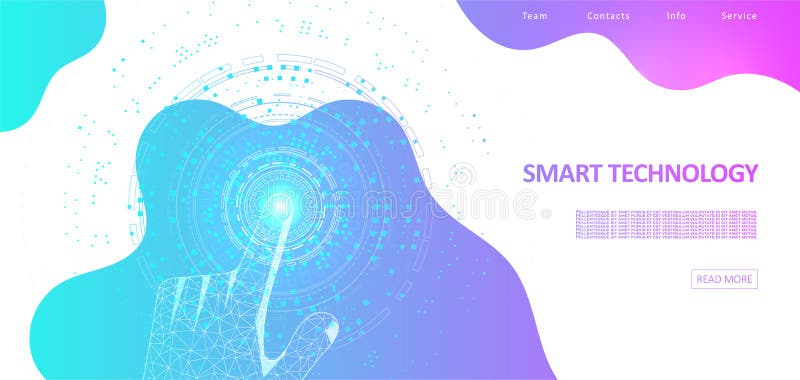 Touch the Future by Your Hand Stock Vector - Illustration of design ...