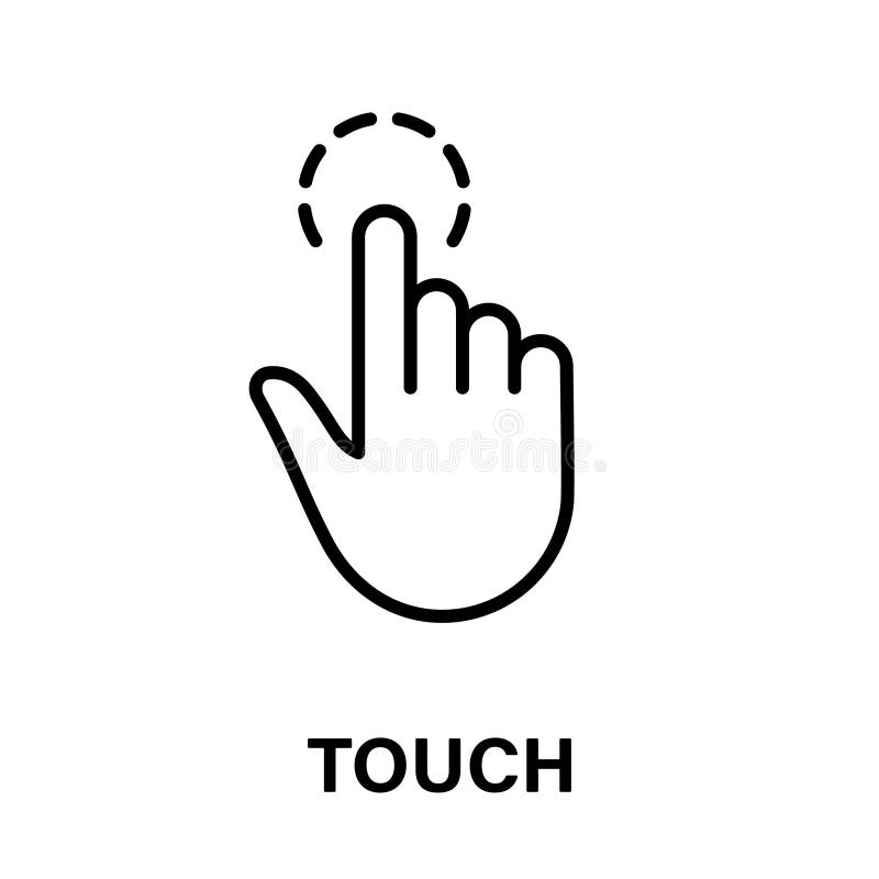 Touch Gesture of Computer Mouse. Pointer Finger Black Line Icon. Cursor ...