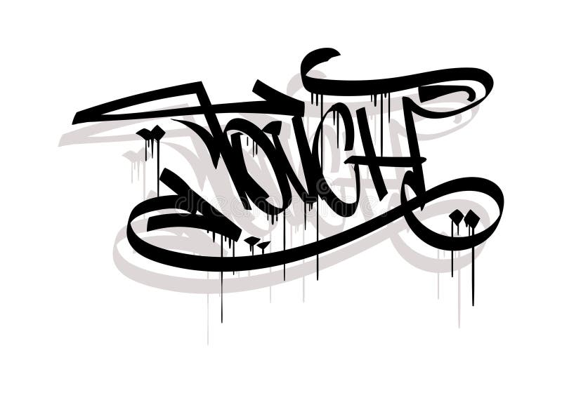 TOUCH Graffiti Tag Style Design Stock Vector - Illustration of tattoo ...
