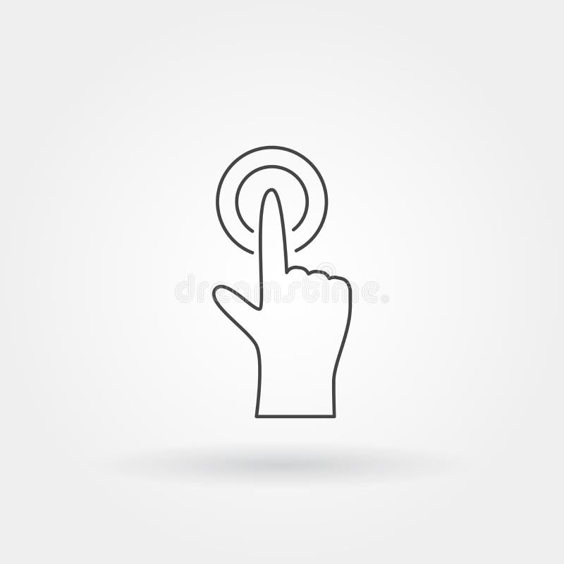Touch Hand Gesture Icon Single Isolated with Modern Line or Outline ...