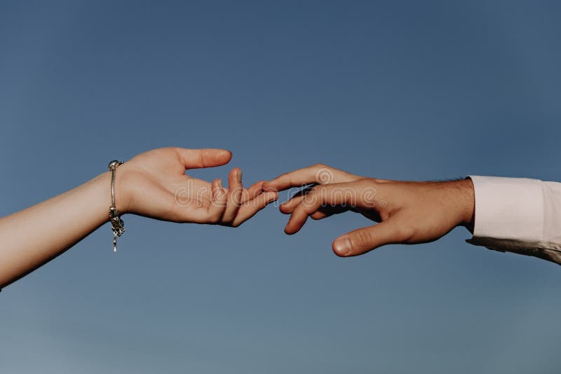 The Touch of the Hands of Lovers Stock Photo - Image of girlfriend ...