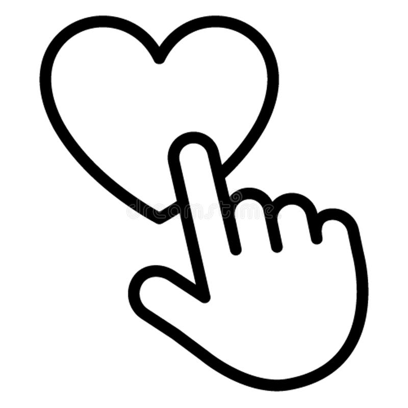 Touch Heart, Heart Sign Isolated Vector Icon Which Can Be Easily ...