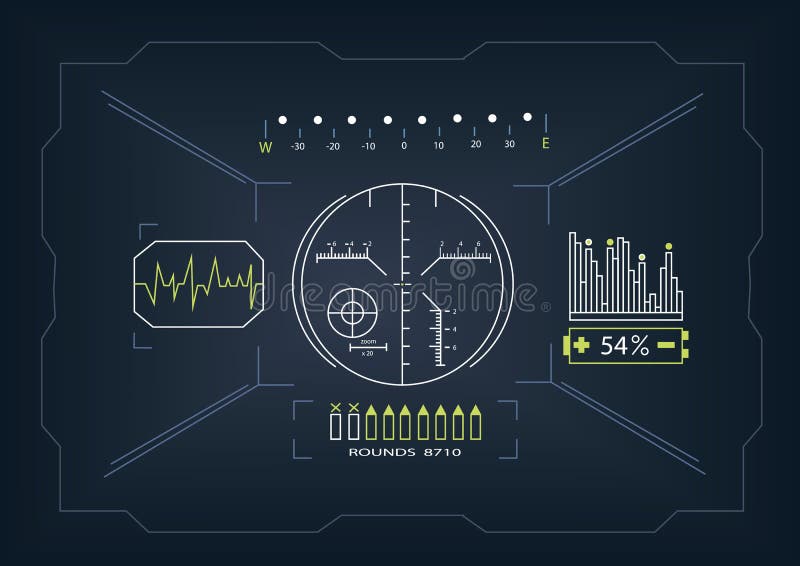 Touch HUD Round Interface with High Tech Vector Illustr Stock Vector ...