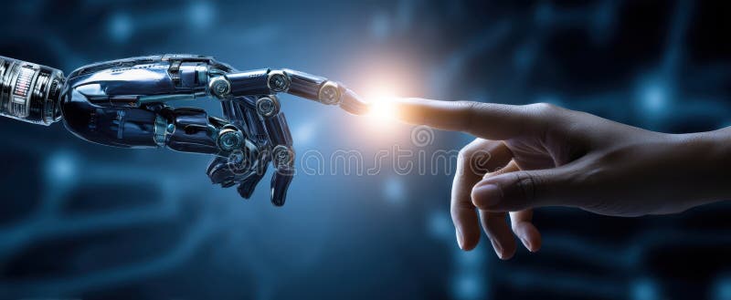 The Touch of Humanity and Technology in a Futuristic Interaction.AI ...