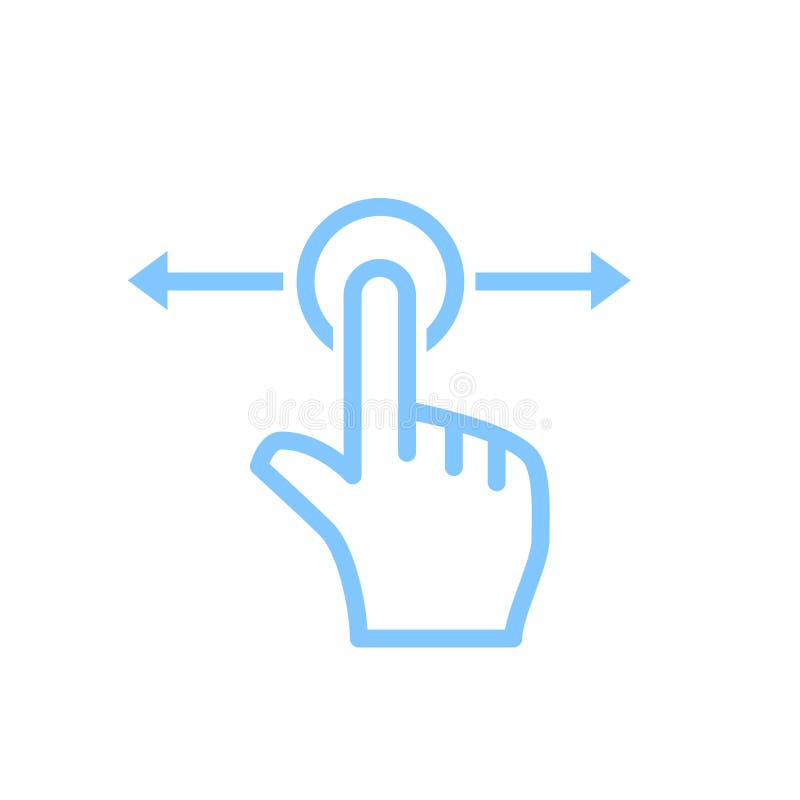 Hand Touch and Tap Gesture Line Art Icon for Apps and Websites Vector ...