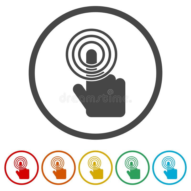 Touch Icons Set - Illustration Stock Vector - Illustration of hitting ...