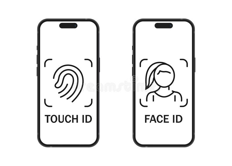 Touch ID and Face ID on Apple IPhone 15 Screen. ID - Identity Document ...