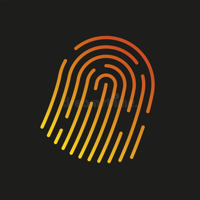 Multi-coloured Fingerprint on Black Background. Stock Vector ...