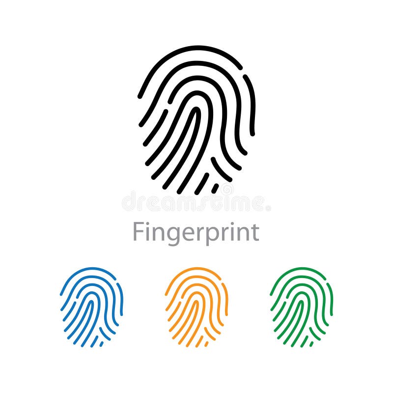 Touch ID Icon, Fingerprint, Identity Concept Icon Isolated Flat Design ...