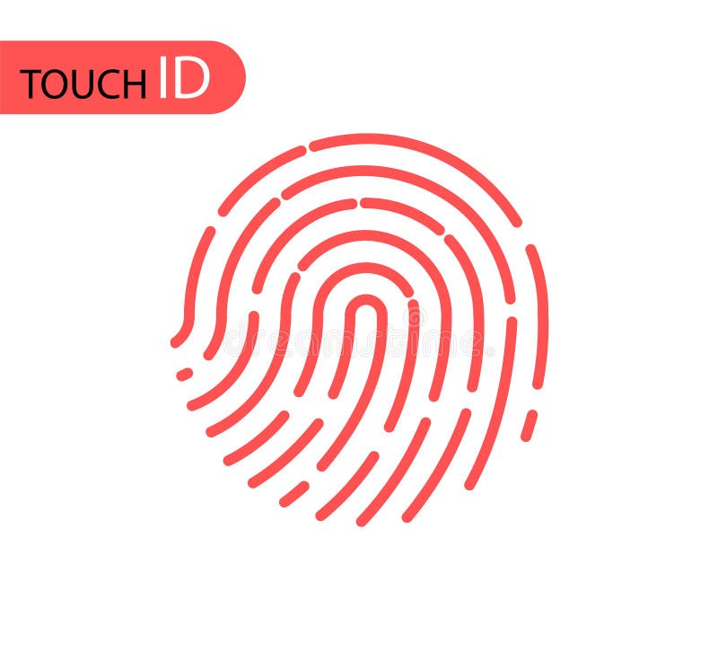 Touch ID Icon. Fingerprint. Vector Stock Illustration - Illustration of ...
