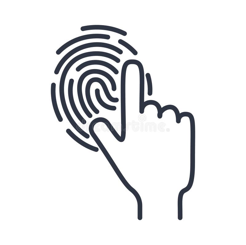 Touch Id Line Icon. Editable Strokes Stock Vector - Illustration of ...