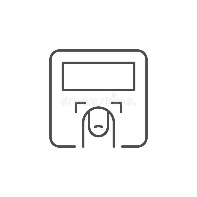 Finger Touch Line Outline Icon Stock Vector - Illustration of pointing ...