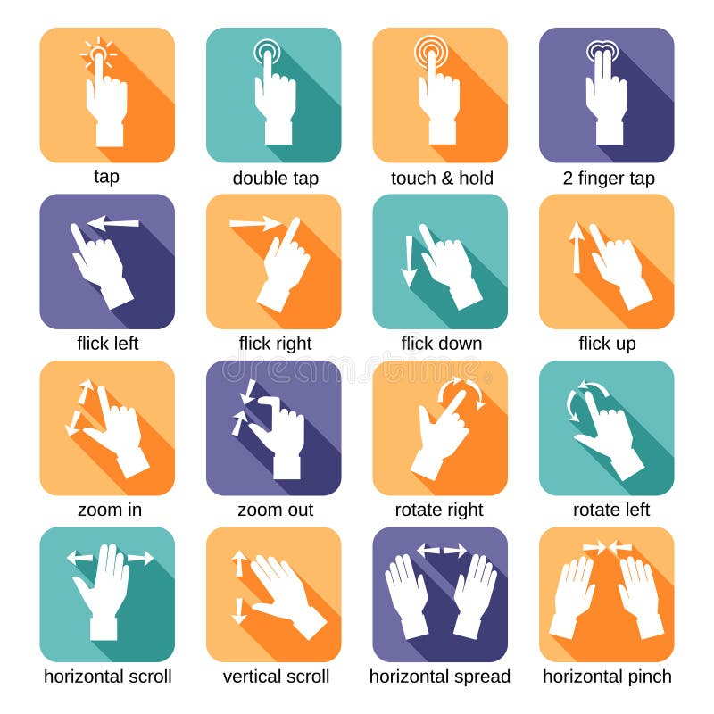 Touch Interface Gestures Icons Stock Vector - Illustration of computer ... Touch Interface Gestures Icons Stock Vector - Illustration of computer ...
