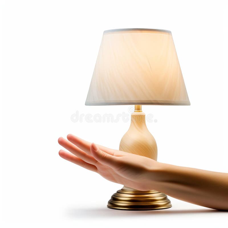 Elegant Touch Lamp with Gold Base and White Shade Stock Illustration ...