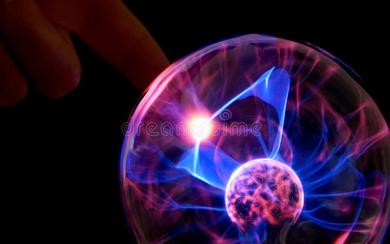 Touch the lightning stock image. Image of finger, physics - 94678995