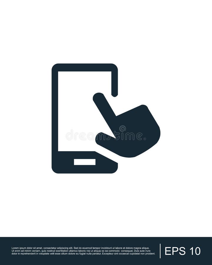 Touch Mobile Icon template stock illustration. Illustration of screen ...