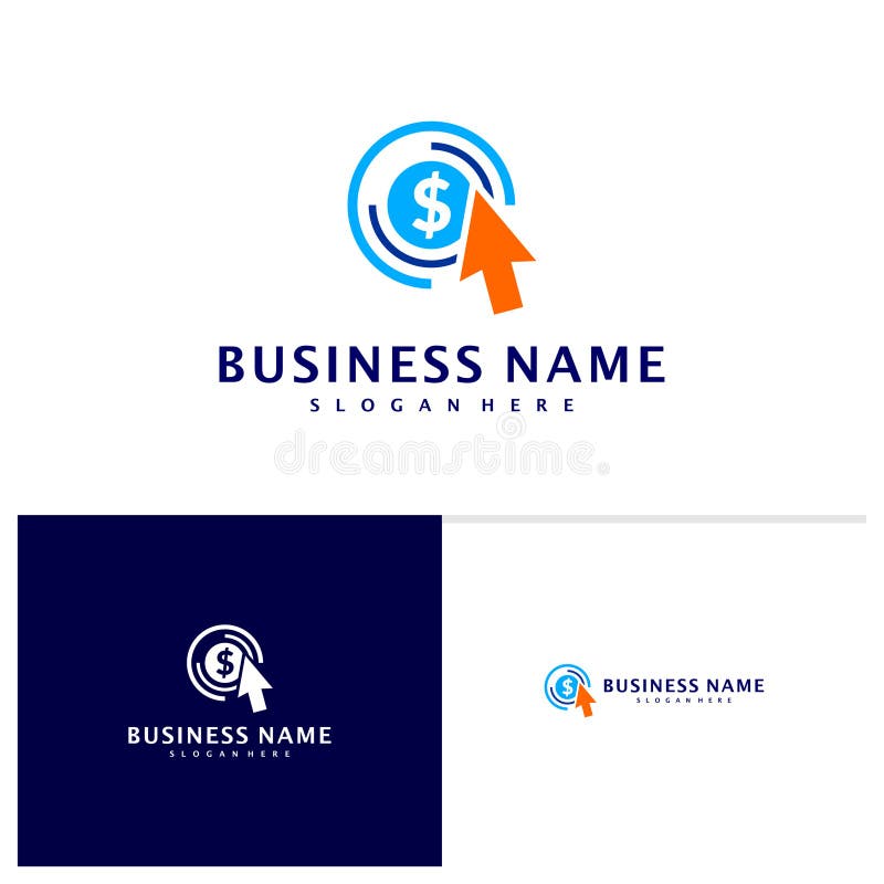 Touch Money Logo Design Concept Vector. Online Coin Logo Template Stock ...