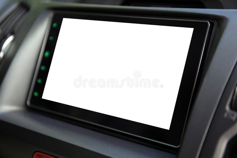 Man in a Car and Touch Play Auto Smart System Stock Photo - Image of ...