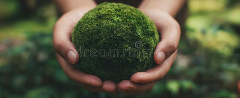 The Touch of Nature: Nurturing a Green Sphere in Hands.AI Generated ...
