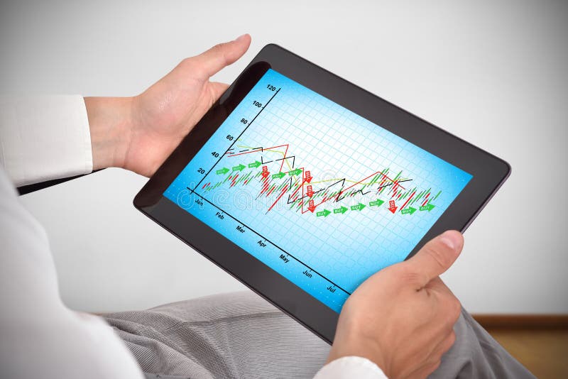 Touch pad with chart stock photo. Image of graph, graphic - 64064122