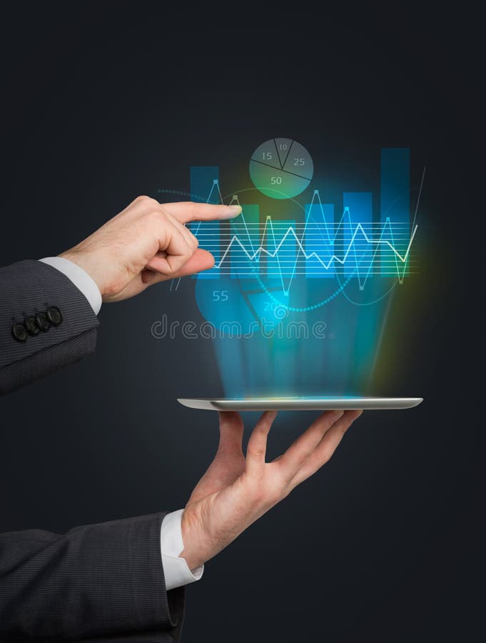 Touch pad with charts stock image. Image of growth, business - 48875251