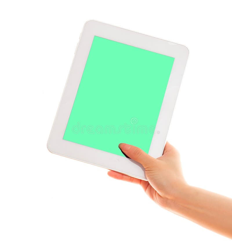 Touch Pad Computer with Hand Stock Photo - Image of science, touch ...