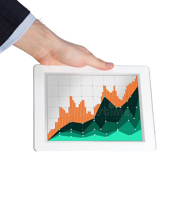 Touch pad with graphs stock image. Image of finger, graph - 49014221