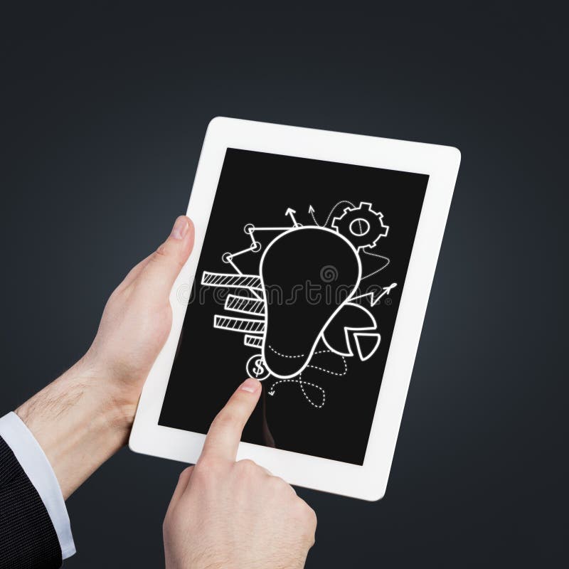 Touch pad with lamp stock photo. Image of hand, closeup - 48505000