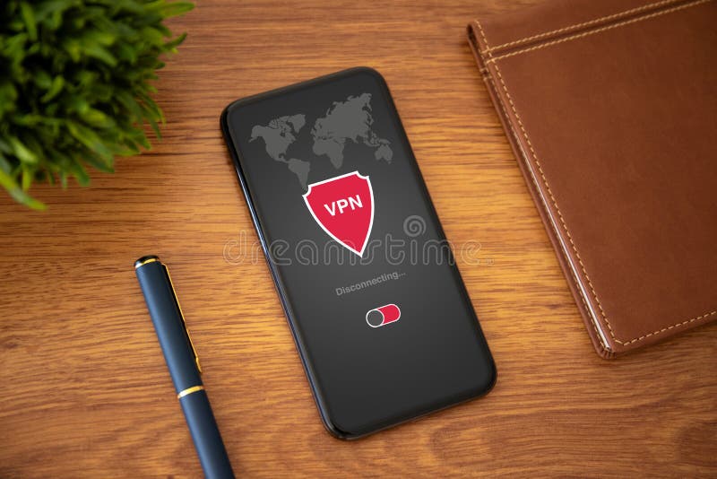 Touch Phone with App Vpn Private Network in the Office Stock Image ...