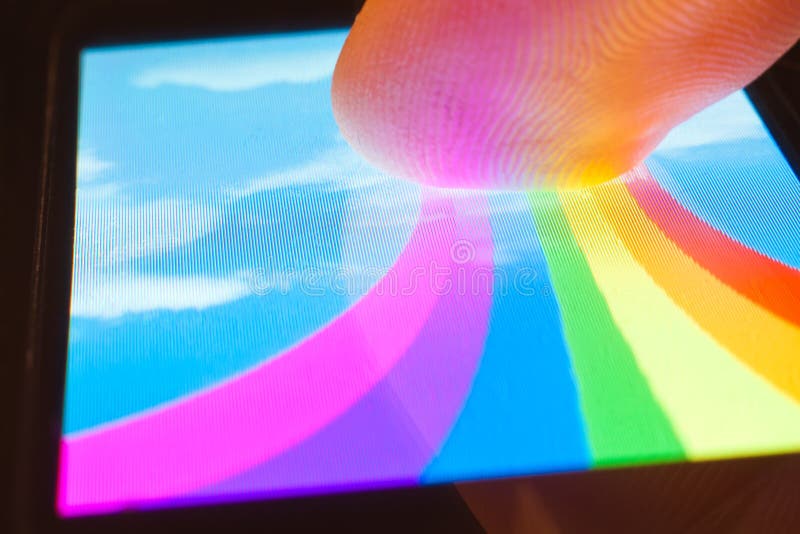 Touch the Rainbow. stock image. Image of overhead, cloud - 137939683