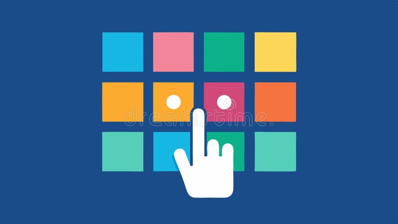 Touch Responsive Grid a Grid Made of Colorful Squares with a Hand Icon ...