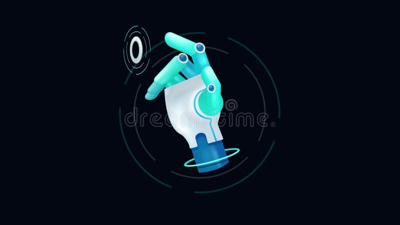 Touch Robot Finger and Activate Futuristic Web Quantum AI Stock Video ...
