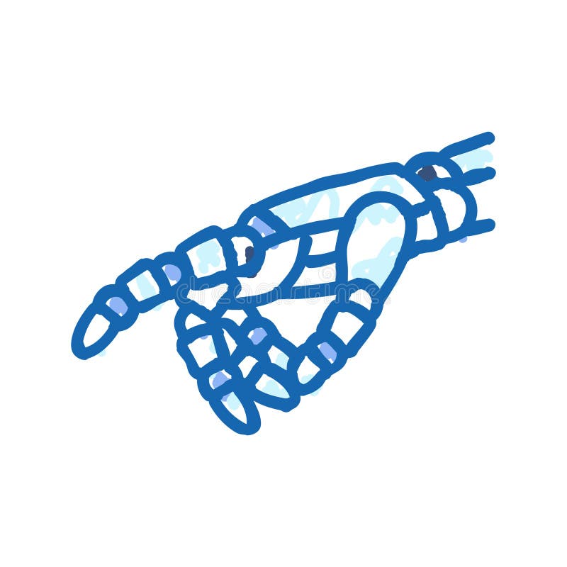 Touch Robot Hand Gesture Icon Doodle Illustration Stock Image - Image ...
