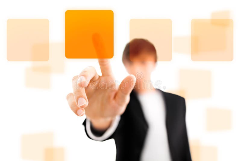 Touch Screen stock photo. Image of suit, touching, isolated - 18884472