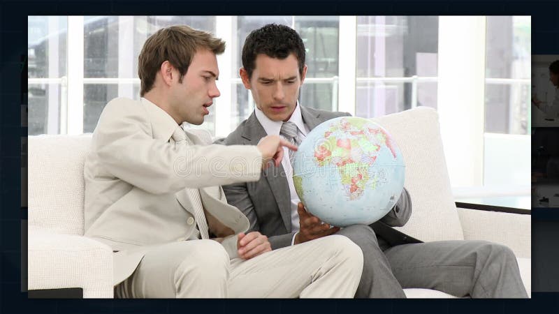 Touch Screen Being Used To Watch and Edit Business Films Stock Video ...