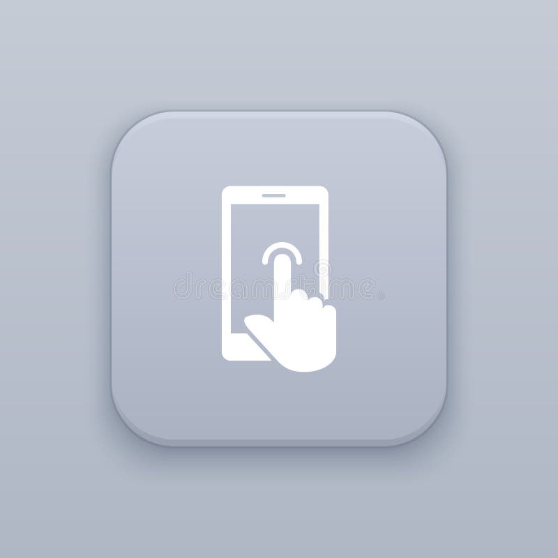 Touch Screen, Touch Gesture Icons Vector Flat Icons on the Color ...