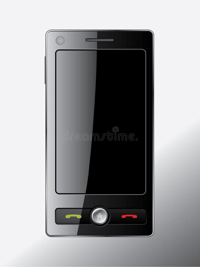 Touch Screen Cell Phone Design Stock Vector - Illustration of home ...
