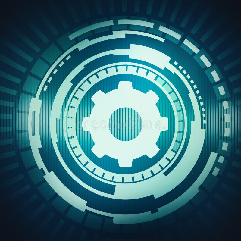 Touch Screen Circle Interface with Gear Icon Stock Illustration ...