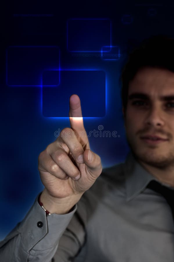 Touch screen concept stock photo. Image of businessman - 13485654