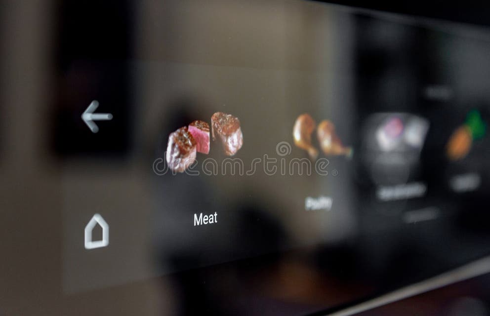 Touch Screen Controls on Modern Oven in Kitchen Stock Photo - Image of ...