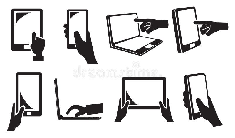 Touch Screen Electronic Devices Icon Stock Vector - Illustration of ...