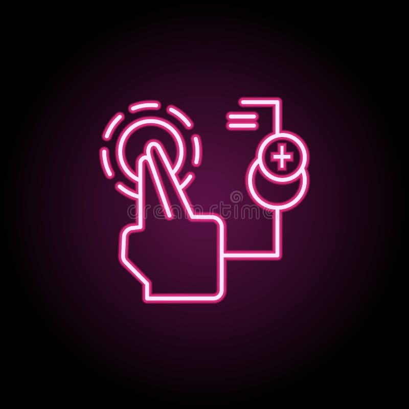 Touch, Screen, Electronics, Finger Neon Icon. Simple Thin Line, Outline ...