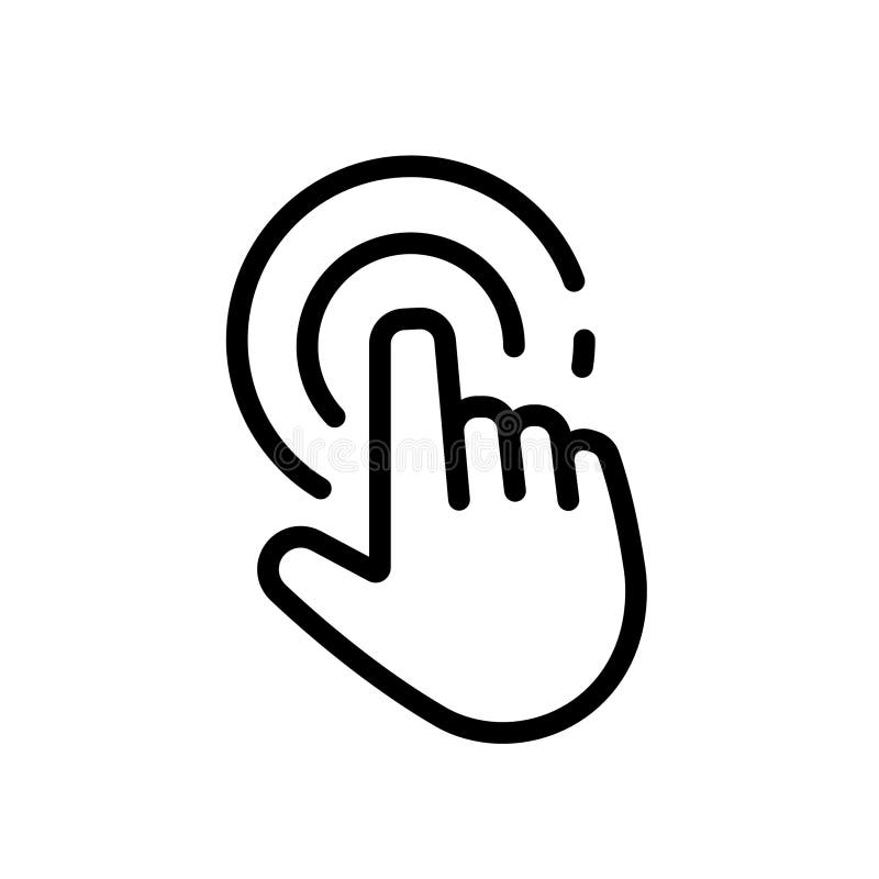 Touch Screen Finger Hand Press Push Icon Vector Stock Vector ...