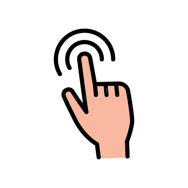 Touch Screen Finger Hand Press Push Icon Vector. Scrolling Color Sign ... Touch Screen Finger Hand Press Push Icon Vector. Scrolling Color Sign ...