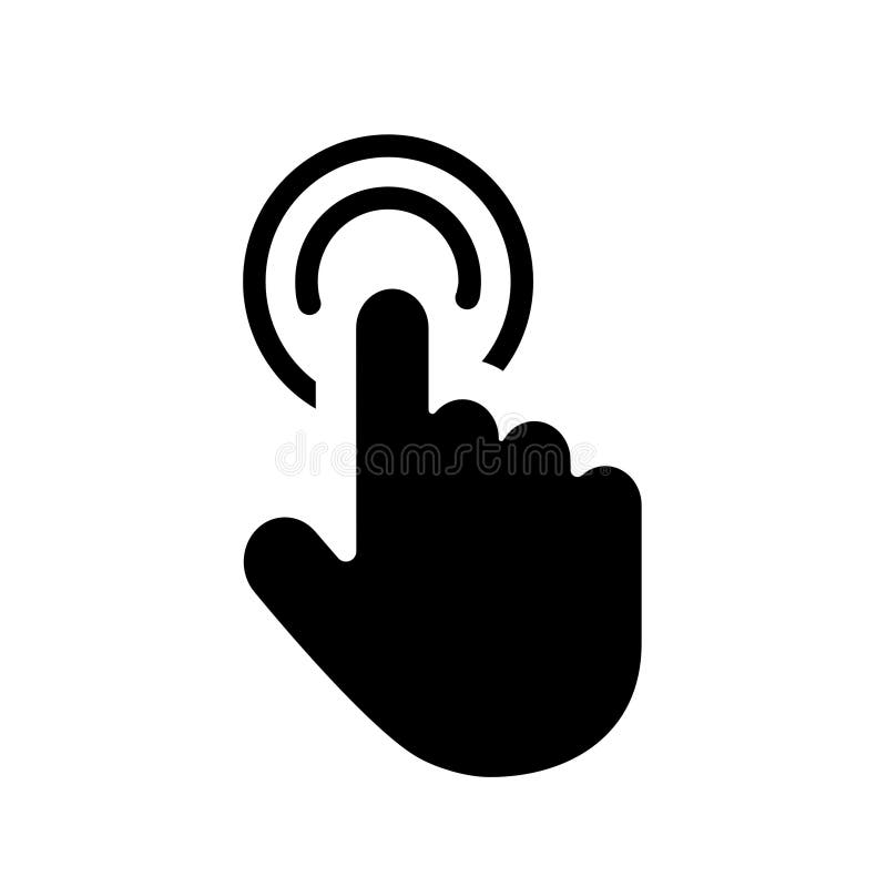 Touch Screen Finger Hand Press Push Icon Vector Stock Illustration ...
