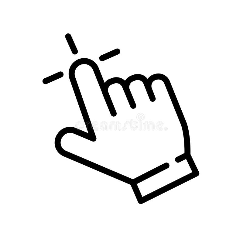 Touch Screen Finger Hand Press Push Icon Vector Stock Photo - Image of ...