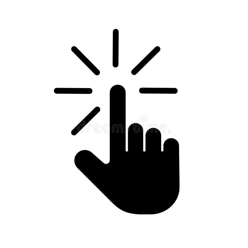 Touch Screen Finger Hand Press Push Icon Vector Stock Illustration ...